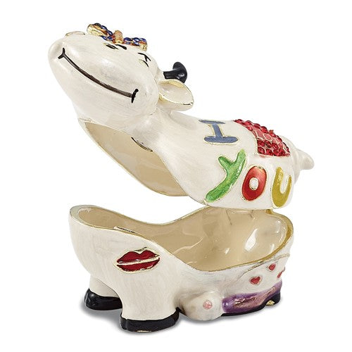 Cow Trinket Box with Necklace I Love You White Cow – Cox Ranch Supply